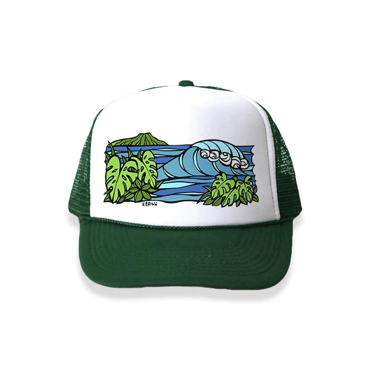 DIAMOND HEAD WAVES TRUCKER HAT – HeatherBrown
